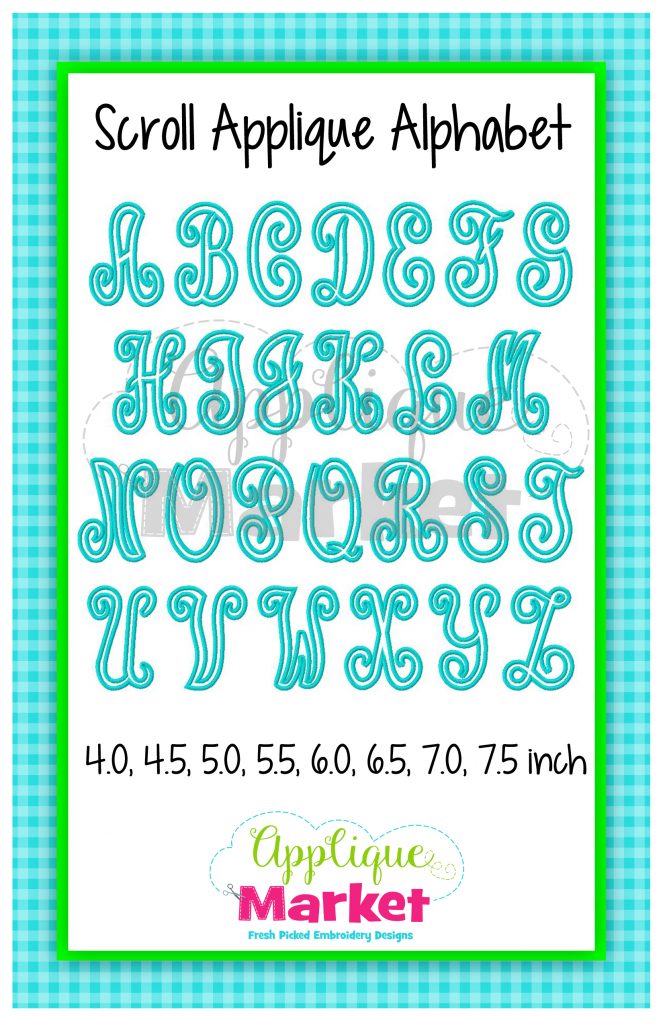 Scroll Applique Alphabet - Embroidery Monogram Design