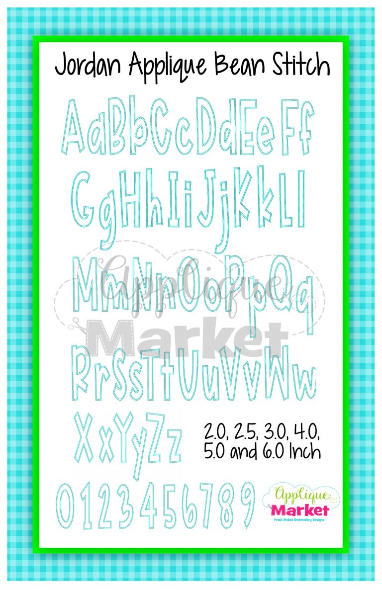 Jordan Applique Alphabet Bean Stitch