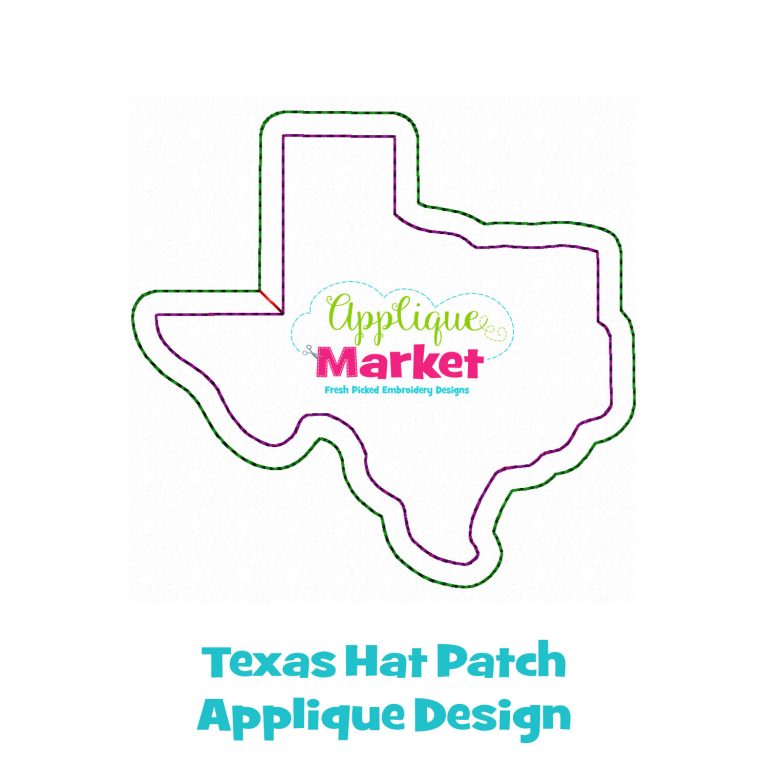 Texas State Outline Hat Patch